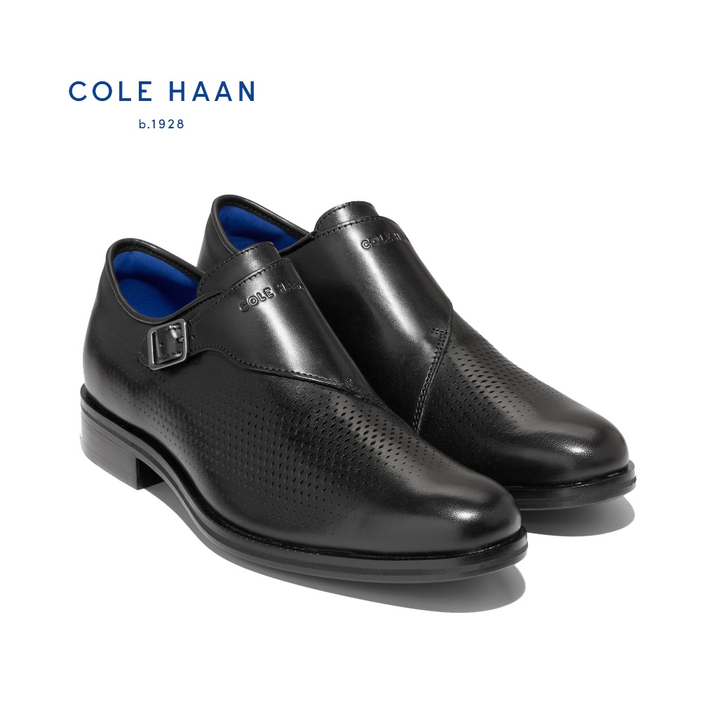 Cole Haan C38366 Men's Washington Grand Laser Monk Strap Oxford Shoes ...