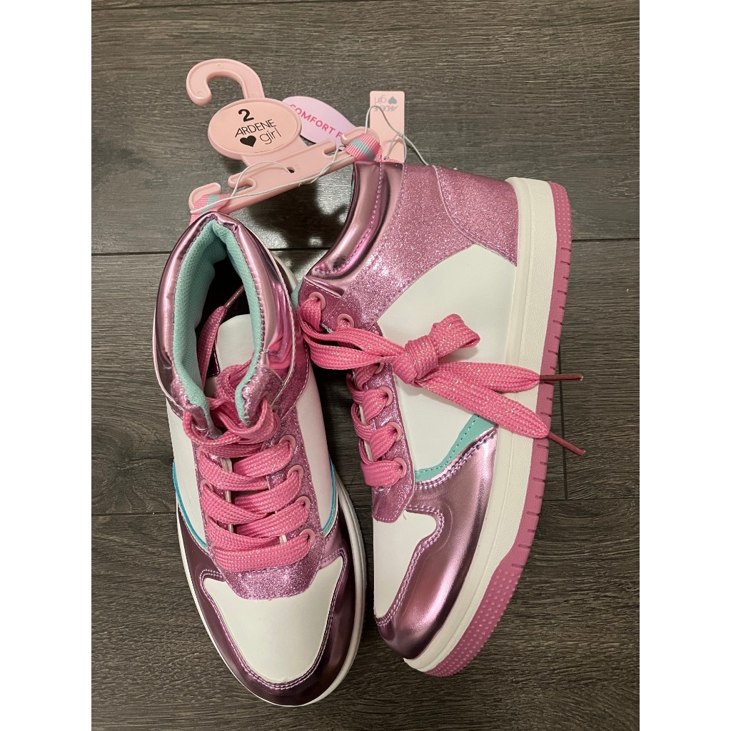 Girls Kids Pink Retro High Top Sneakers | Shopee Philippines