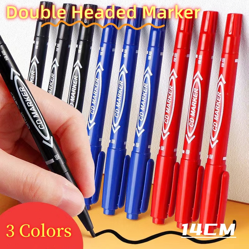 Double-headed Marker Waterproof Oil Permanent Markers 1 PC Dual Tip Pen ...