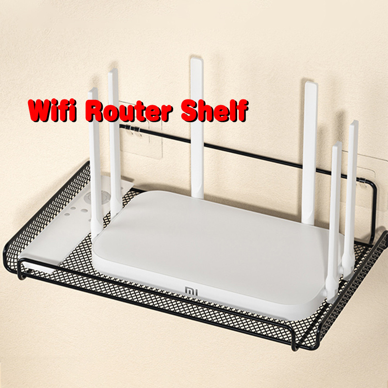 Wifi Router Shelf Wall Mounted Shelf Punch-Free Wall Mounted Wifi ...
