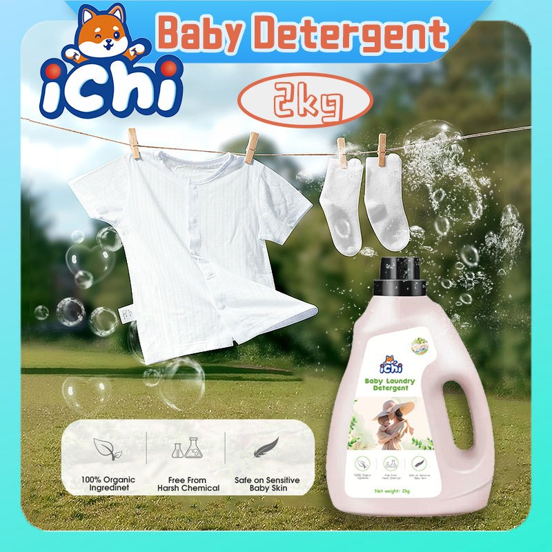 ICHI Baby Laundry Detergent 2L Bottle Natural Ingredients Detergent for Newborn Babies | Shopee ...