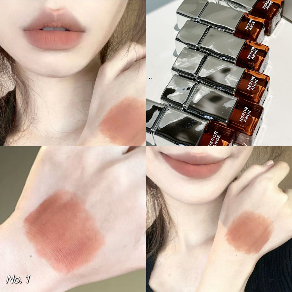 COD New Herorange Matte Velvet Lip glaze Pocrelain lip tube | Shopee ...