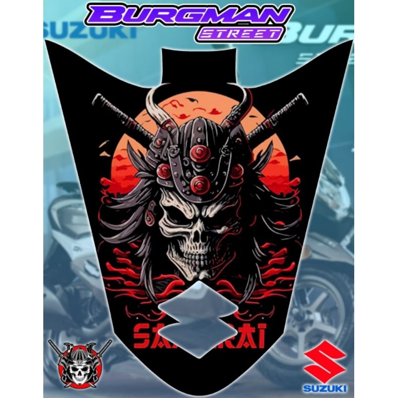 RED SAMURAI SKULL FRONT STICKER FOR SUZUKI BURGMAN STREET 125 | Shopee ...