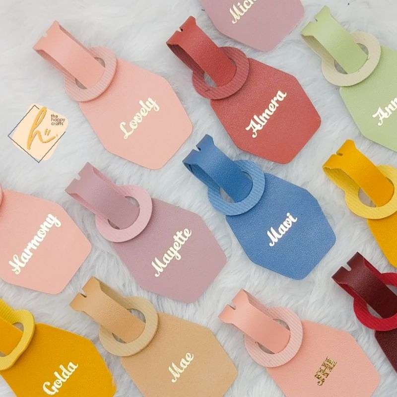 PERSONALIZED CUSTOMIZED POLY LEATHER LUGGAGE TAGS BAG TAGS. thehappycraftsph | Shopee Philippines