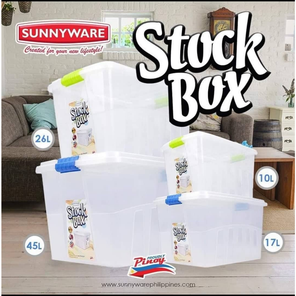 45liters MULTIPURPOSE STOCK BOX BY SUNNYWARE CLEAR | Shopee Philippines