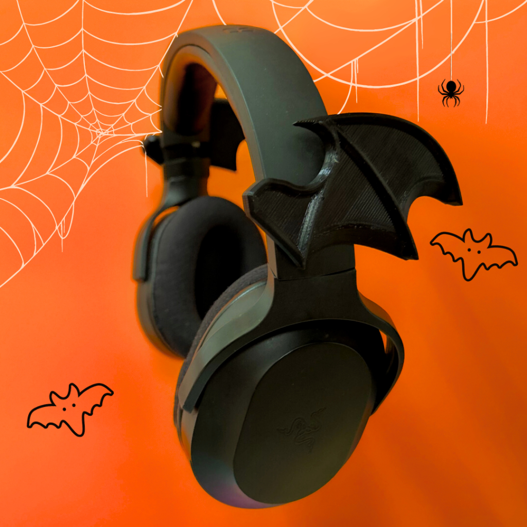 Headphone Charm - Spooky Bat Wings Headset Accessory [Clip On - 3D ...