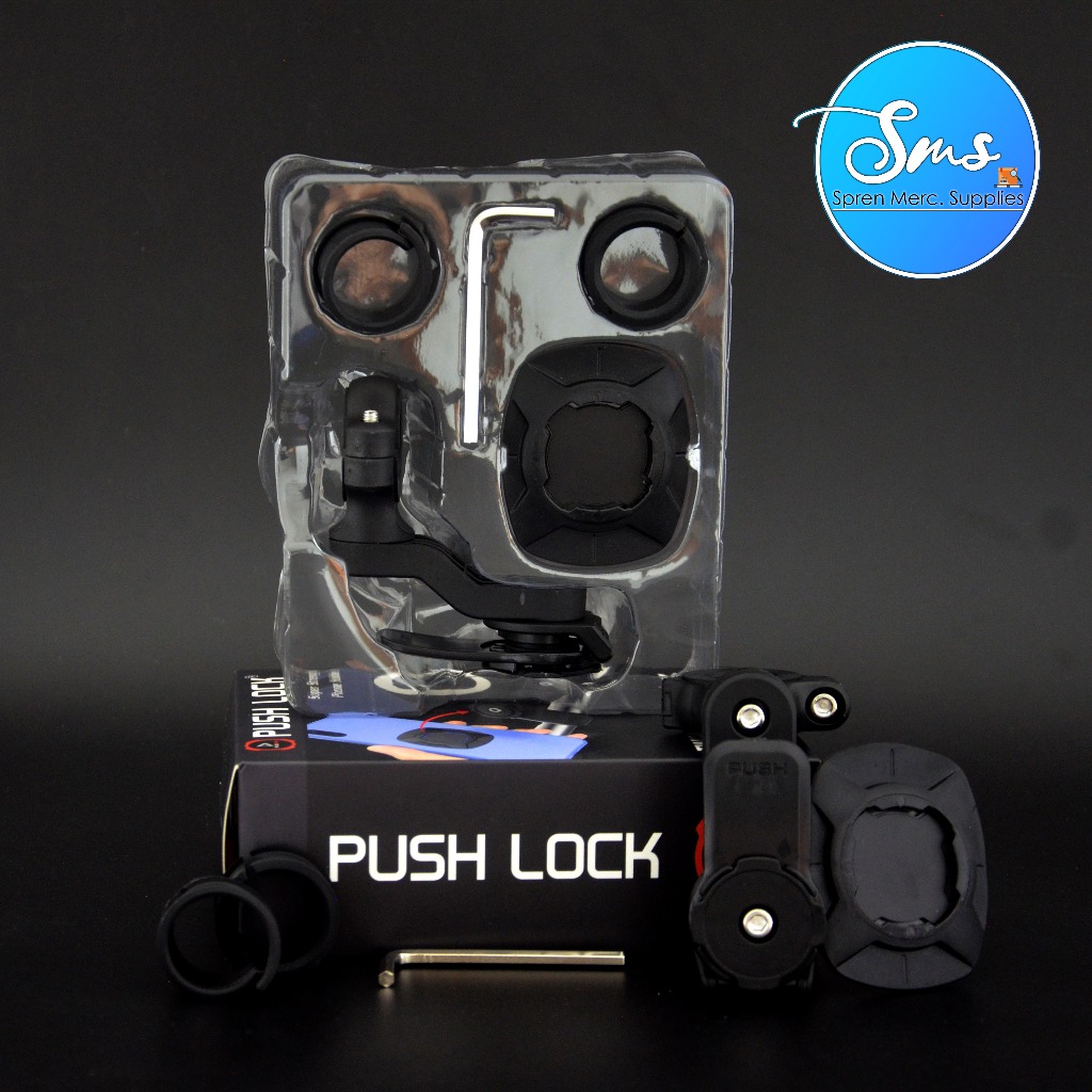ORIGINAL PUSH LOCK BLACK KNIGHT MOTORCYCLE & BICYCLE CELLPHONE HOLDER ...