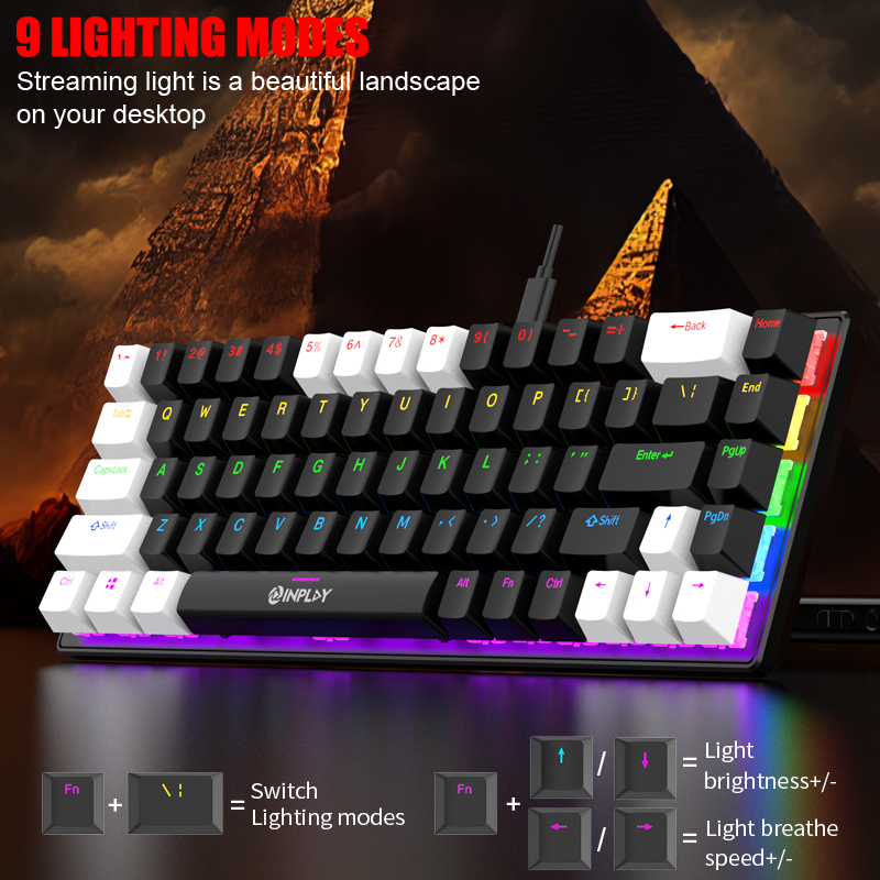 INPLAY NK680 MECHANICAL KEYBOARD 68 KEY RGB | Shopee Philippines