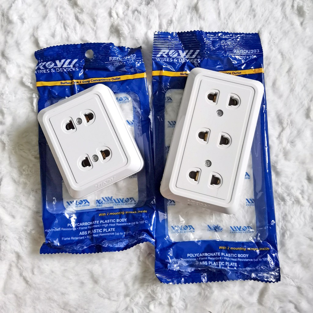 ROYU Surface Type Extension Convenience Outlet 2 gang REDOU202 3 gang ...