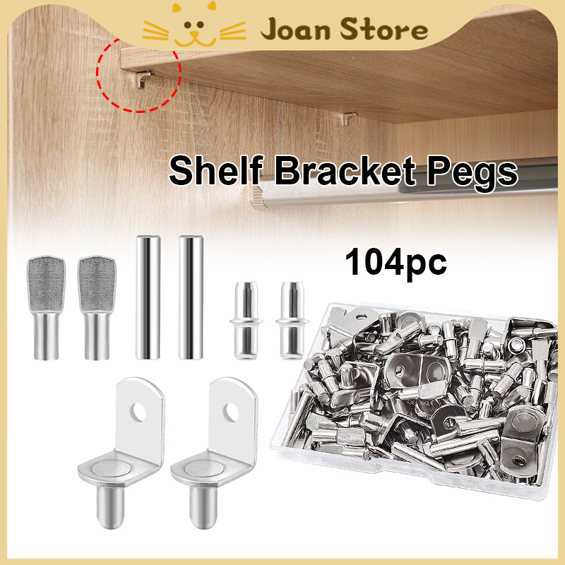 104Pcs Shelves Support Studs Pegs Pin Shelf Seperator Fixed Kit For ...
