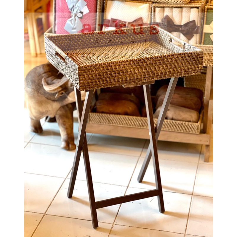 Handwoven rattan | Labtang collapsible butler tray | Shopee Philippines