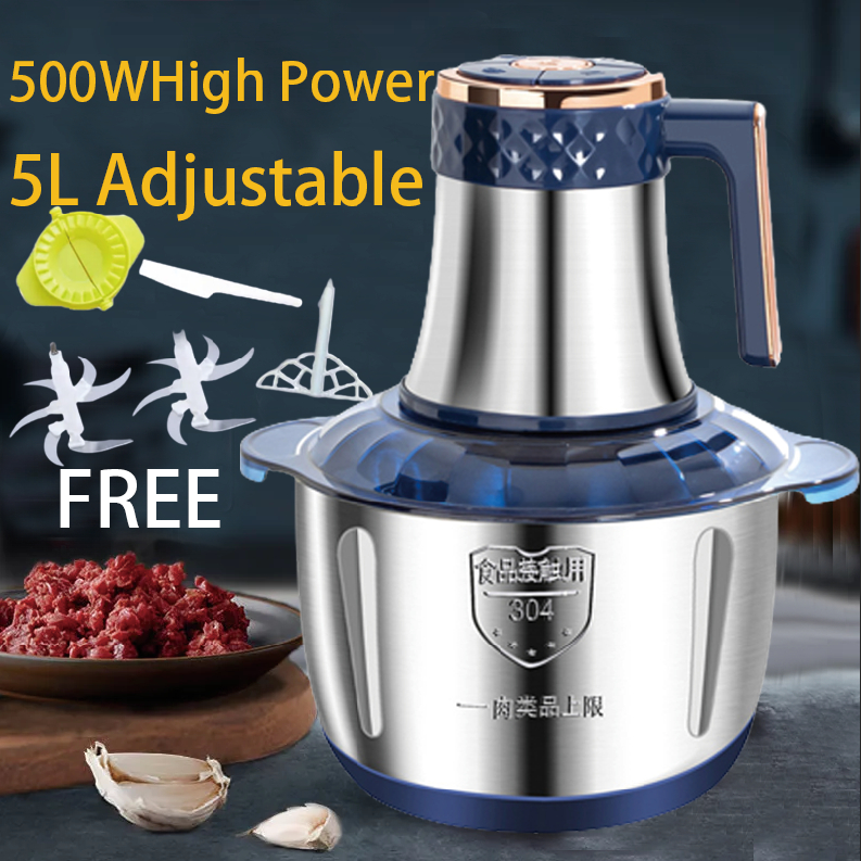 Meat Grinder 5L Stainless Electric meat grinder 6-Blade Knife Kitchen ...