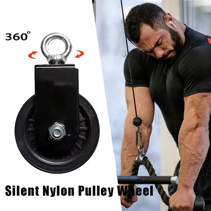 Cable Pulley 360 Degree Rotation Traction Wheel 88mm Silent Nylon ...