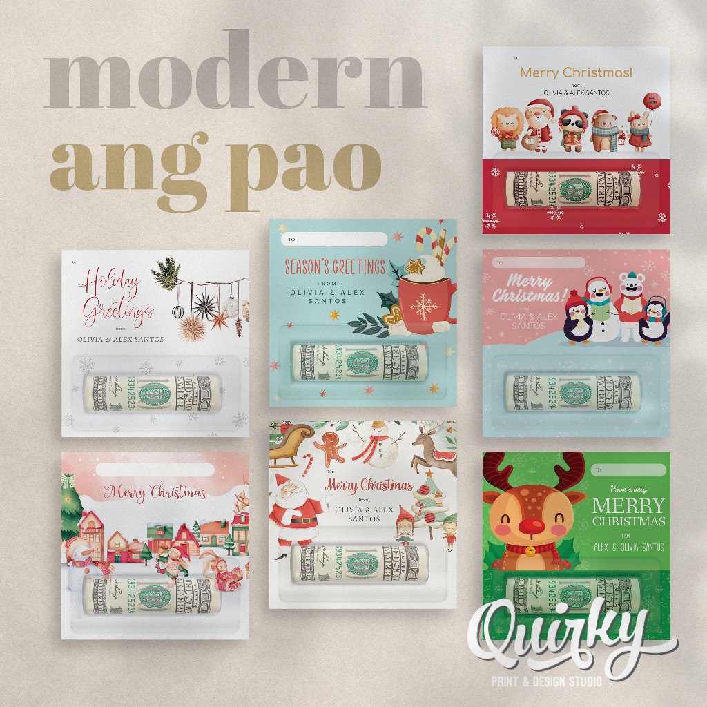 Personalized Modern Ang Pao / Money Card (12 Pcs Modern Ang Pao ...