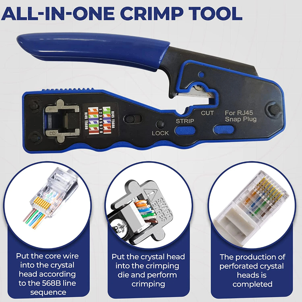 RJ45 Crimp Tool Ethernet Crimp Tool Cat6 Cat5 Cat5e Crimping Tool ...