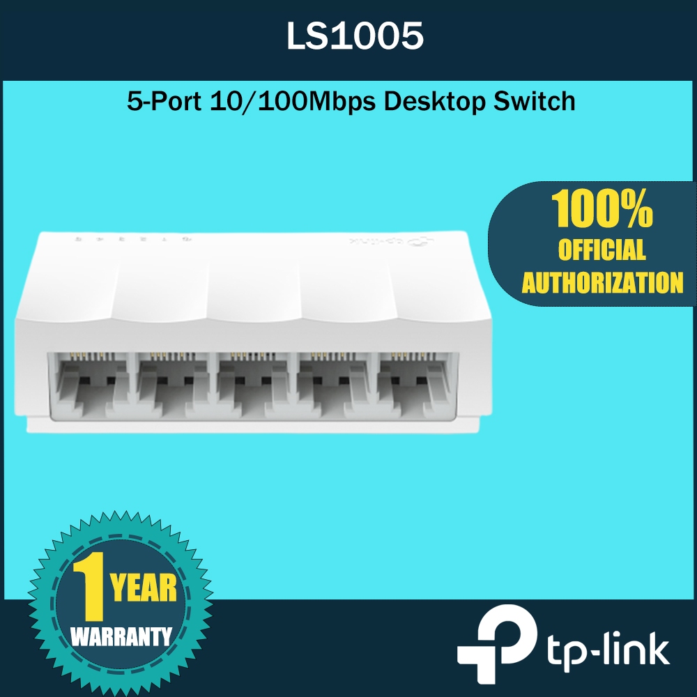 TP-Link 5 Port 10/100Mbps Ethernet Network Switch,| Plug & Play No ...