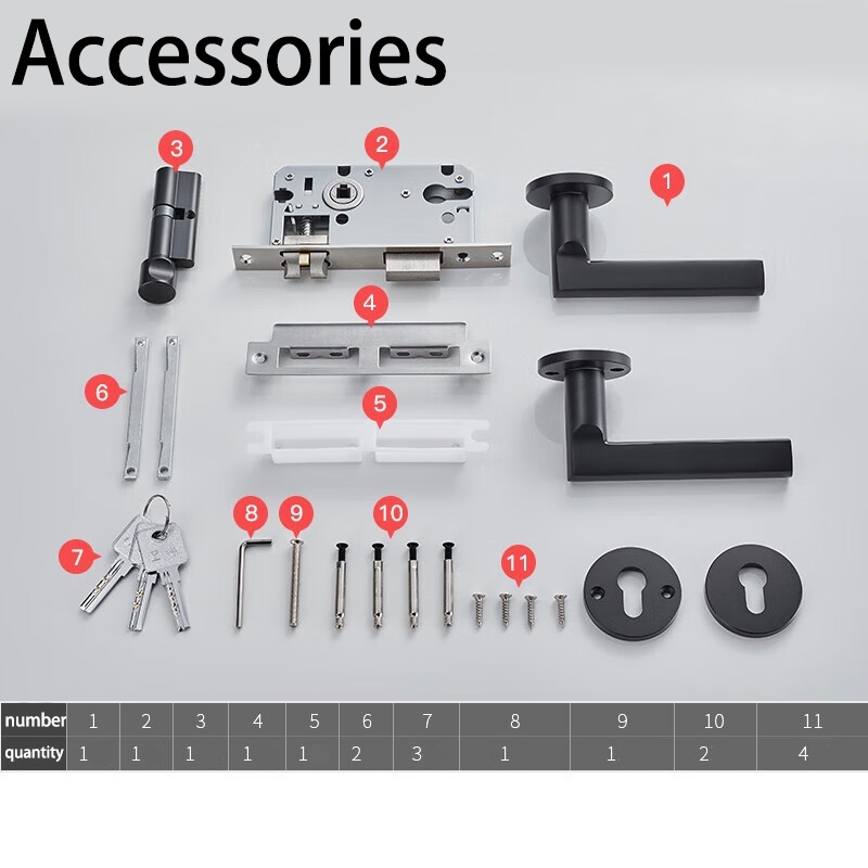 Alloy Main Door Lock Set With Anti-theft Lock Core Silent Doorlock Door ...