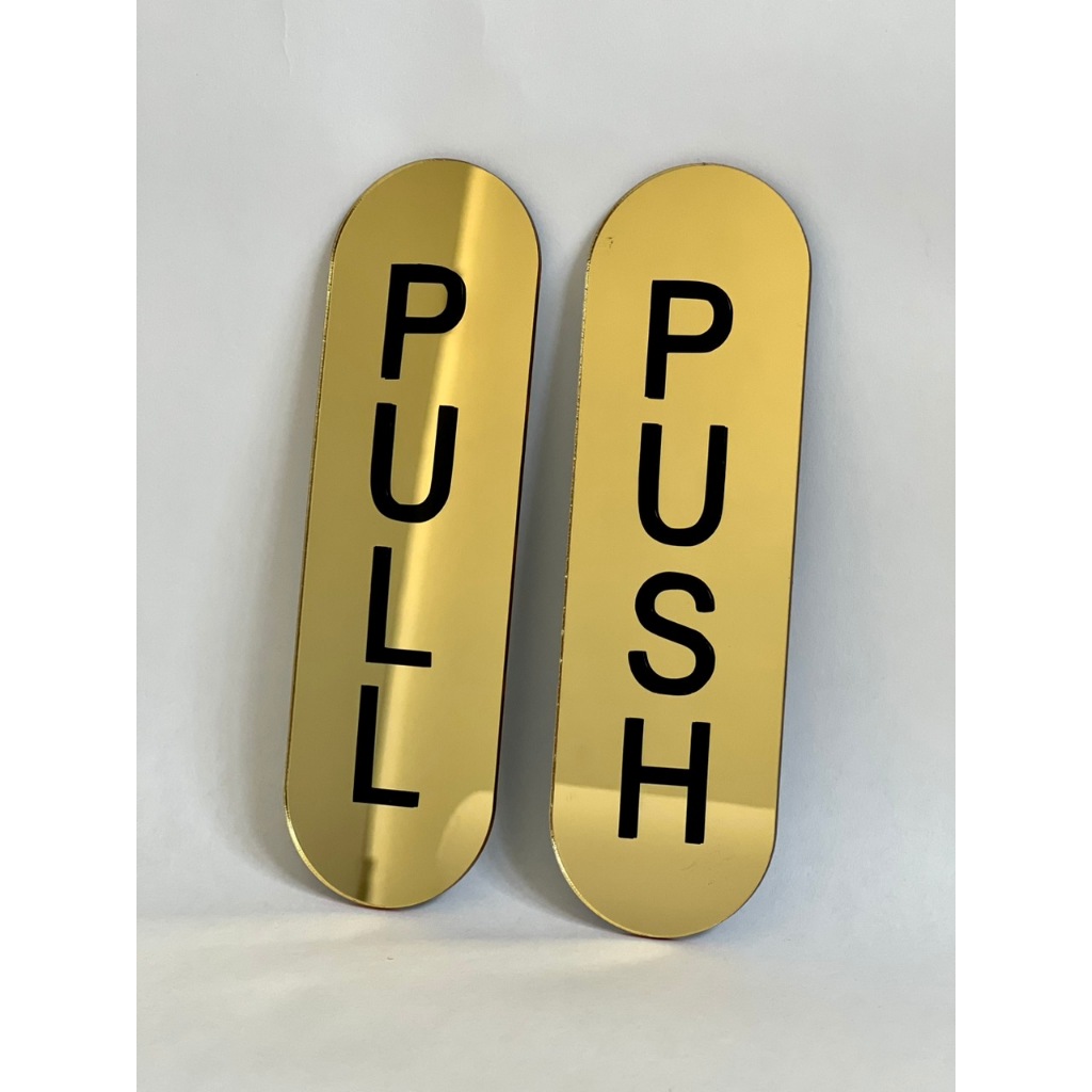 Acrylic Signage Shop Door Pull Push Sign (Acrylic with Vinyl Sticker ...