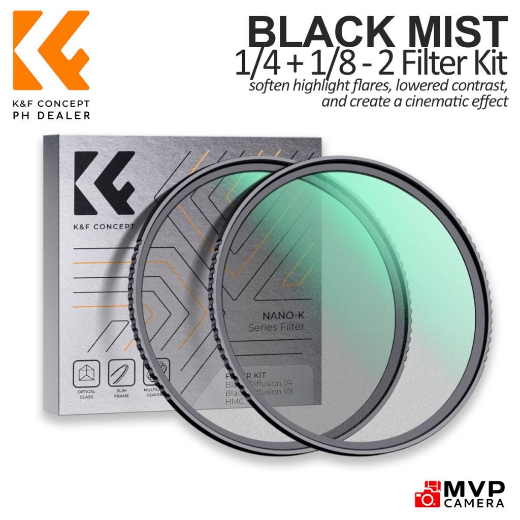 [AUTHORIZED PH] K&F KF CONCEPT Black Mist 1/4 1/8 Diffusion Cinematic ...