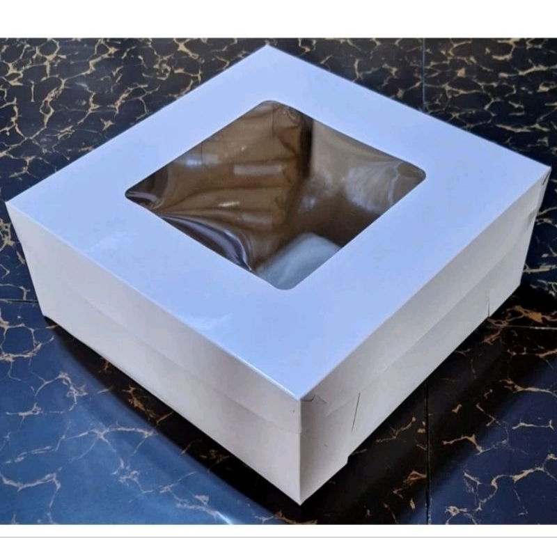 8X8X4 CAKE BOX WHITE WITH WINDOW (X10 PCS) | Shopee Philippines