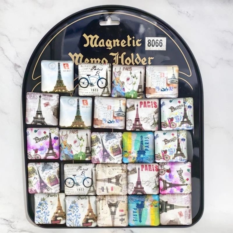24Pcs Refrigerator Magnet Memo Holder Magnetic Ref Magnet Happily ...