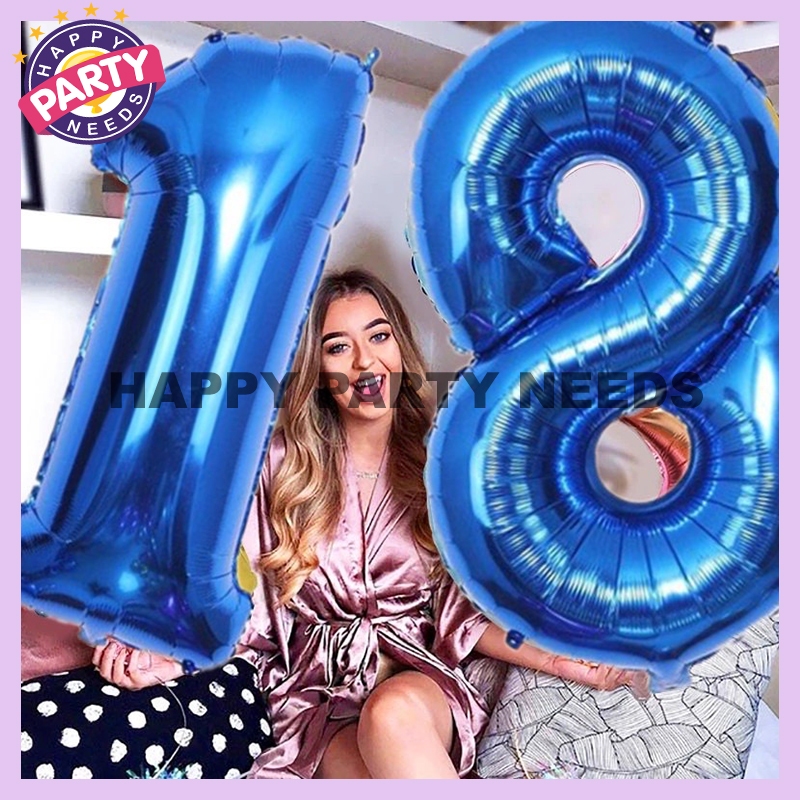 32 INCH Royal Blue Foil Balloon Big Number Foil Balloon Birthday Party ...