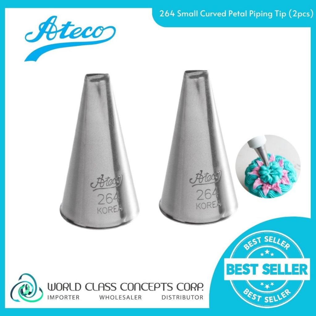 Ateco 264 Small Curved Petal Piping Tip Stainless Steel Icing Tip ( Set ...