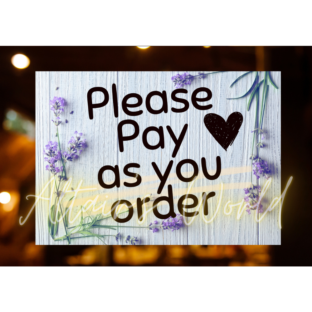 Pay As You Order Signage Store Signage for Business Laminated Sign ...
