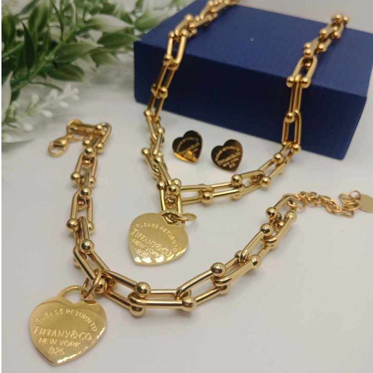 Stainless steel hardware design 3 in 1 jewelry set Non Tarnish and Hypo ...