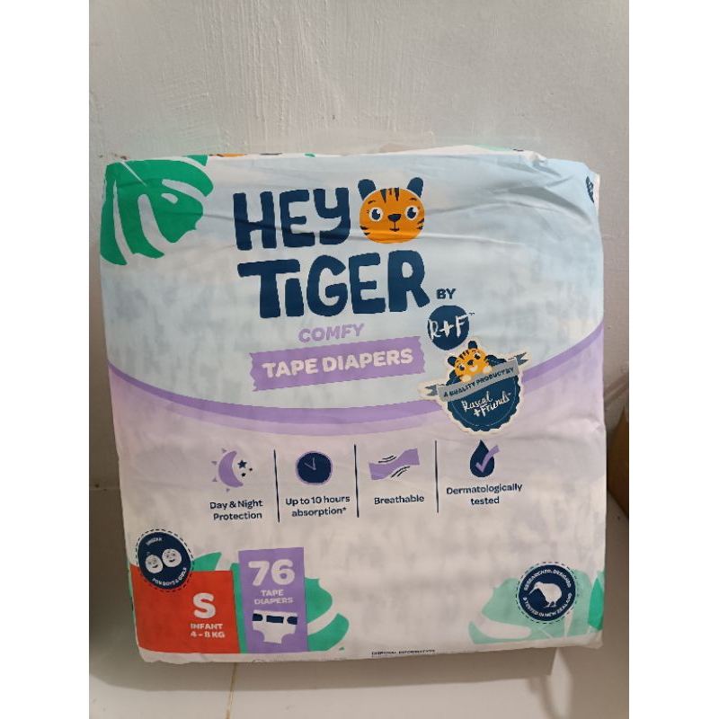 HEY TIGER comfy tape diapers by R+F Small 76pcs or 66pcs | Shopee Philippines