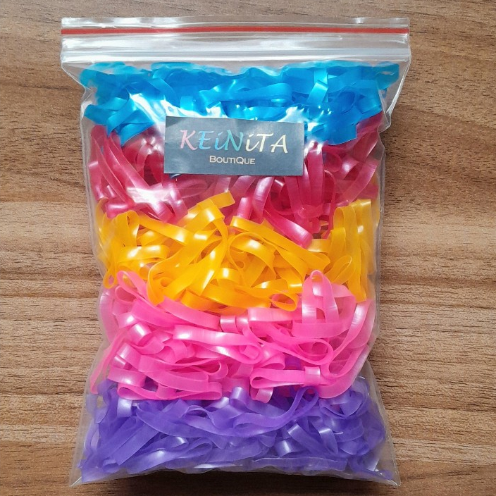 SANRIO Rubber Bands Thick Makapal Black/Colorful 500pcs | Shopee ...