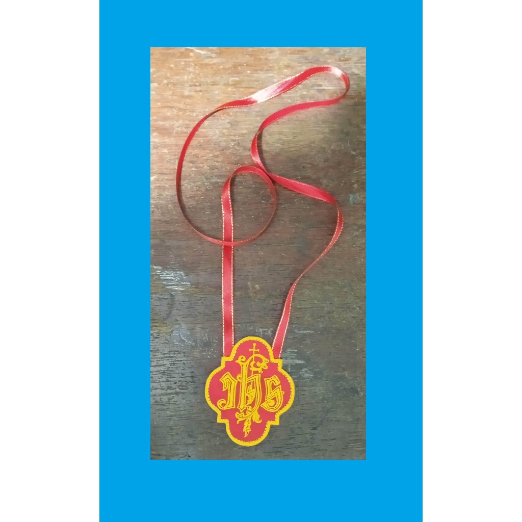 TS23 128 Premium Scapular JHS insignia logo devotion embroidery prayer ...