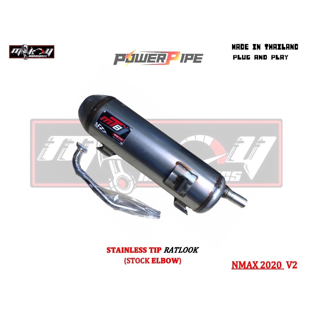 MT8 EXHAUST PIPE (RATLOOK) STAINLESS TIP FOR NMAX 2020/AEROX V2 ...