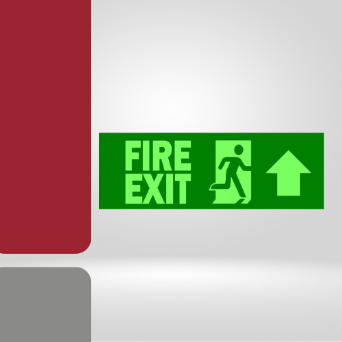 Luminous Fire exit signage glow in the dark cut out sticker on 3mm ...