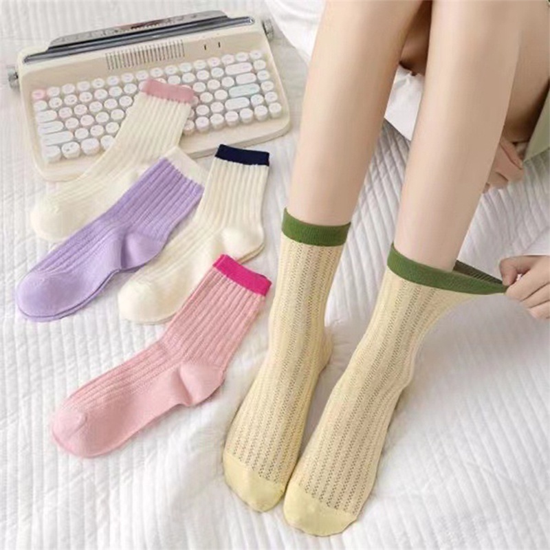 10Pairs/Pack Korean Socks Women's Mid-Tube Mary Jane Shoes All-Match Jk ...