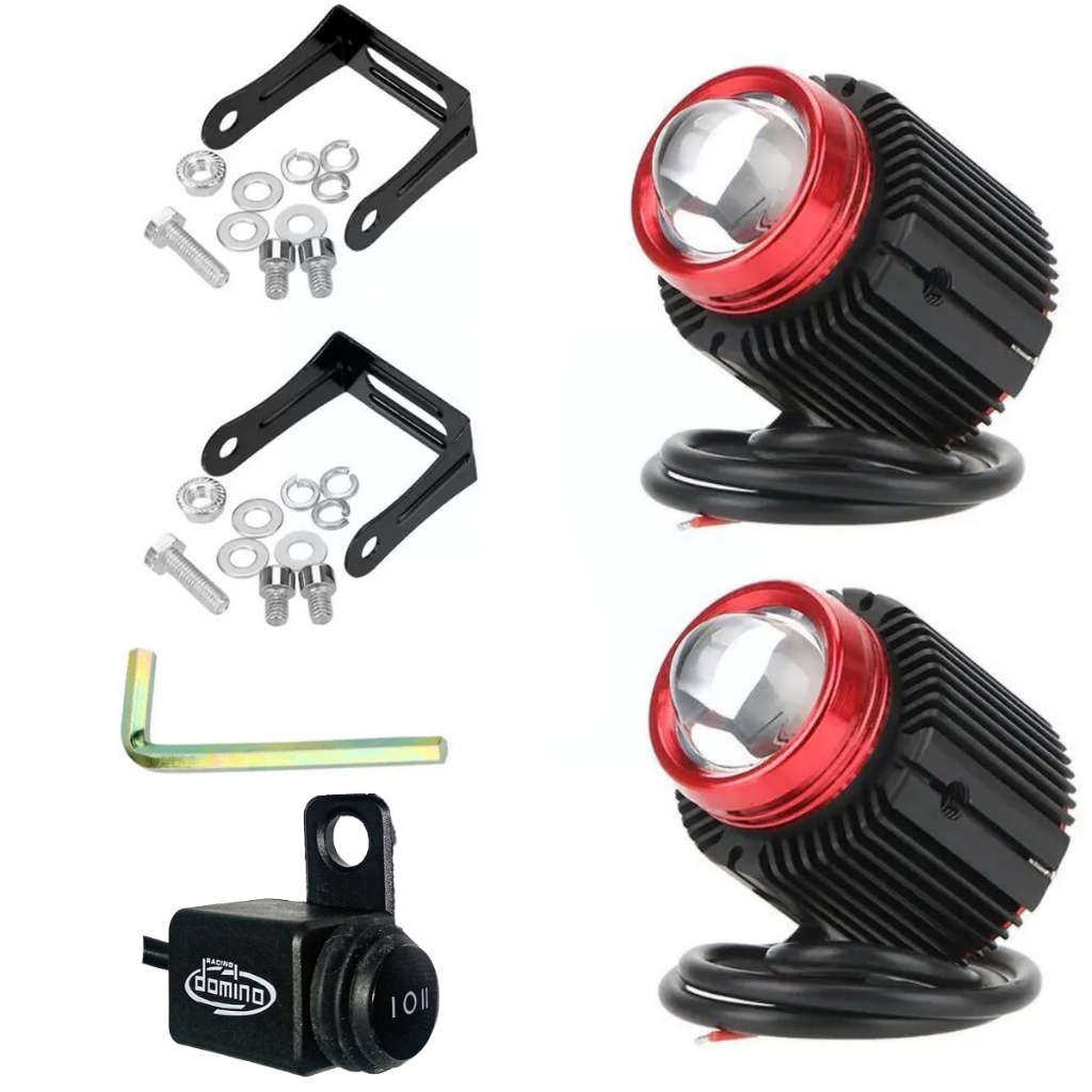 2-pieces LED Mini Driving Light V2 motorcycle LED Amber headlights full ...