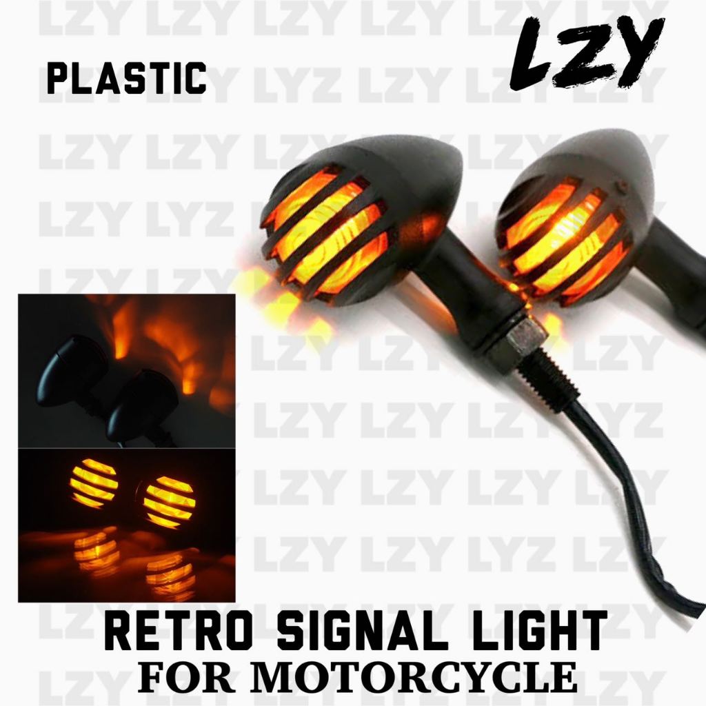 Retro Classic Signal Light Turn Signal Vintage Black Grill Motorcycle ...