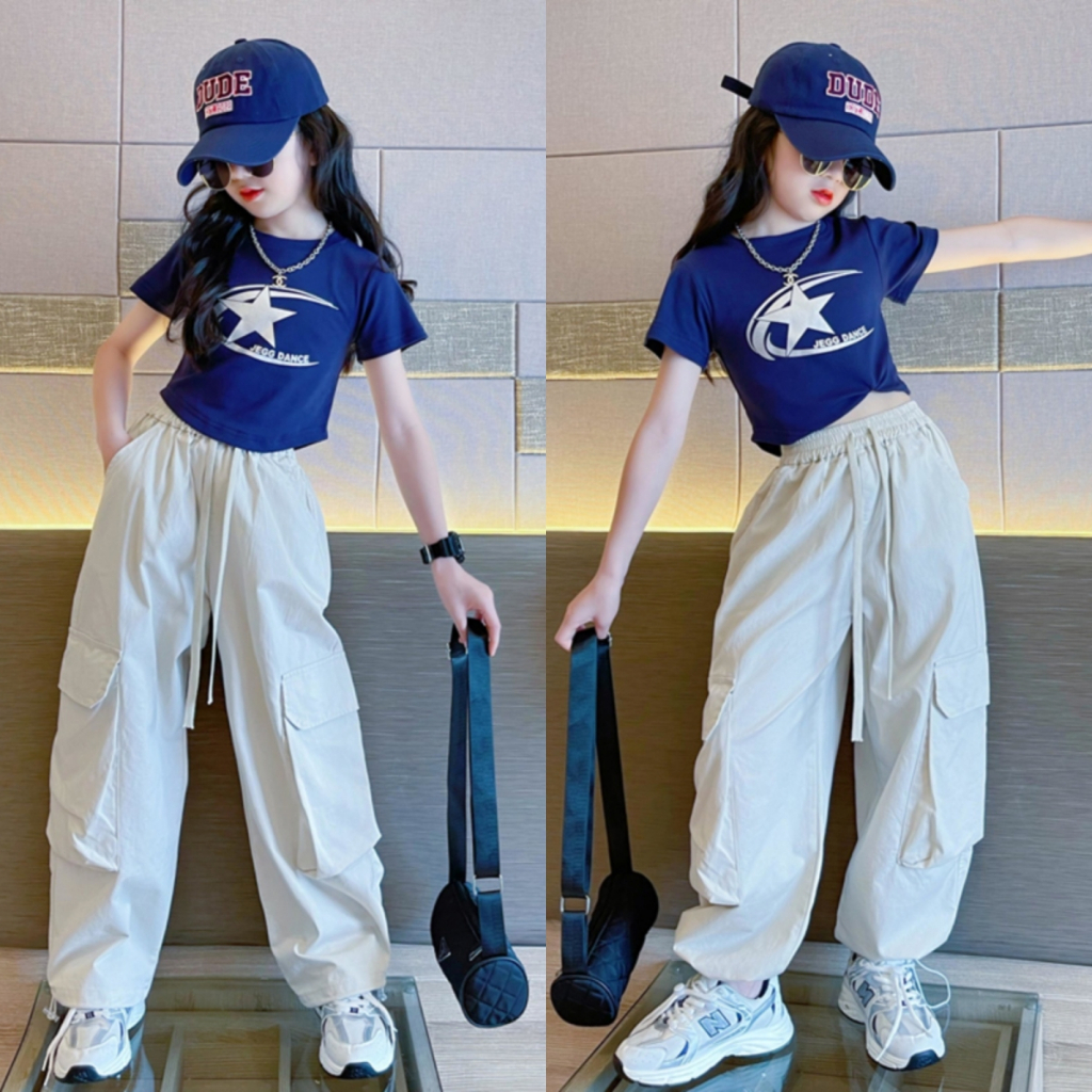 Cargo Pants for Teens Girls 2 Pocket Loose Pants Wide Leg Summer Jogger ...