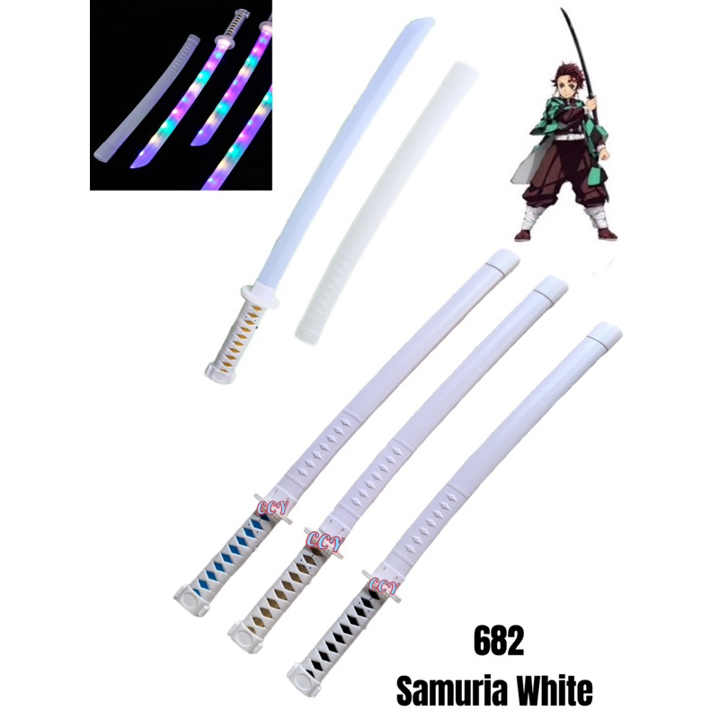New children's white samurai sword with sound and light toy | Shopee ...