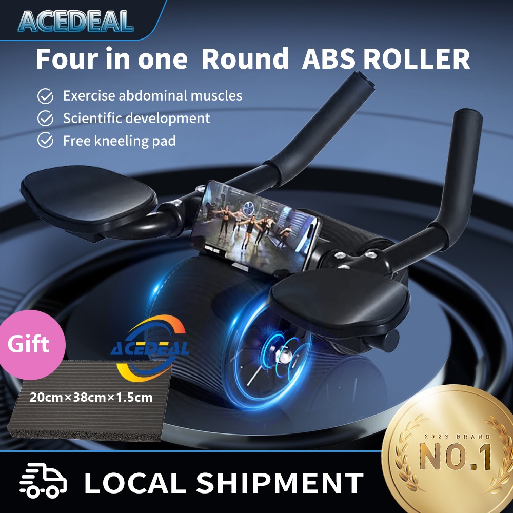 NEW Multi-functional Abdominal Trainer Elbow Support Wheel Roller ...