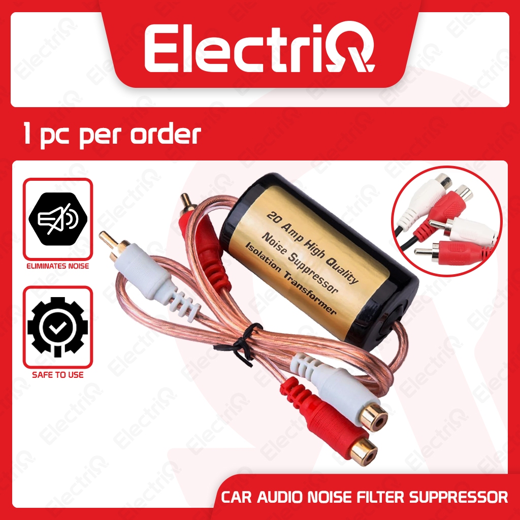Electriq 20 Amp/12V RCA Car Audio Noise Filter Suppressor Ground Loop ...