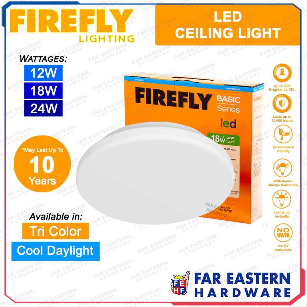 FIREFLY LED Ceiling Downlight Basic Series Cool Daylight | Tri 3 Color ...