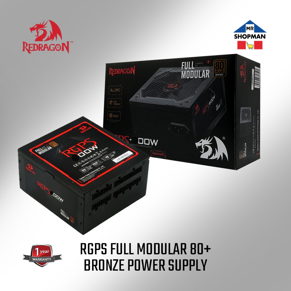 Redragon RGPS 600W / 700w Fully Modular GC PS003 / PS005 80+ Bronze ...