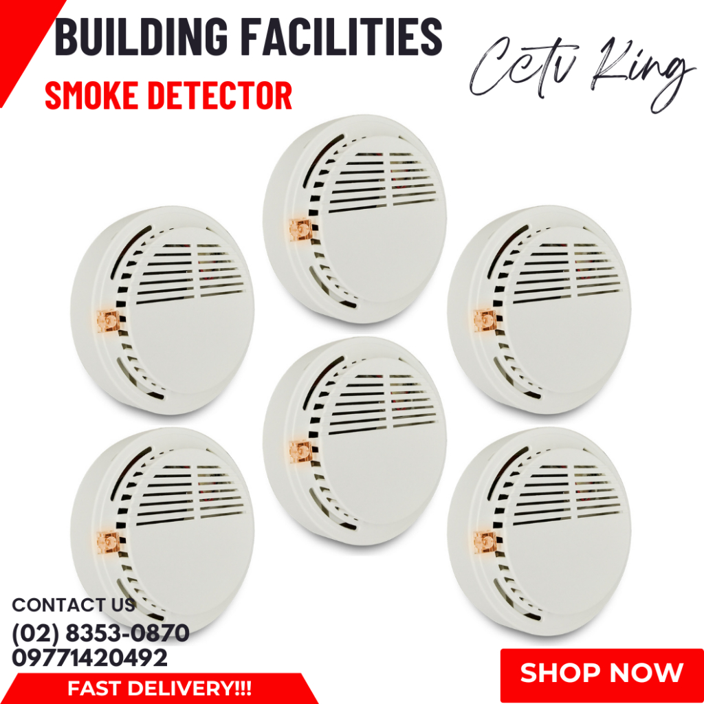 Smoke Detector Fire Alarm Indoor Security System 9V Wireless Battery ...
