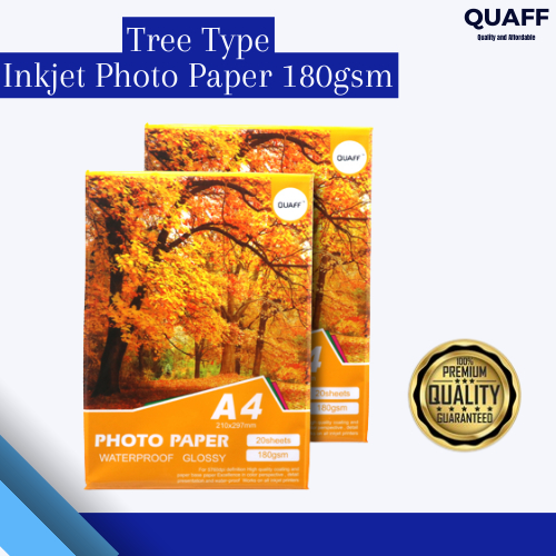 QUAFF Tree Type Inkjet Photo paper Glossy 180gsm A4 Size (20 sheets ...