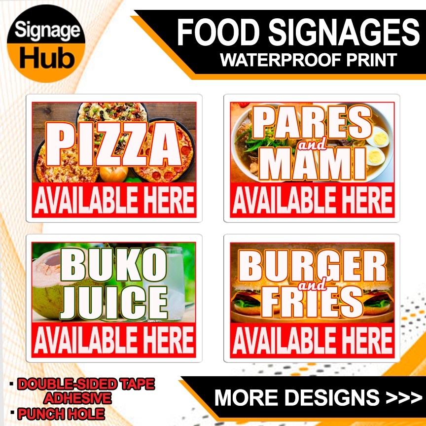 FOOD 2 Signages PIZZA | PARES & MAMI | BUKO | BURGER FRIES & etc ...