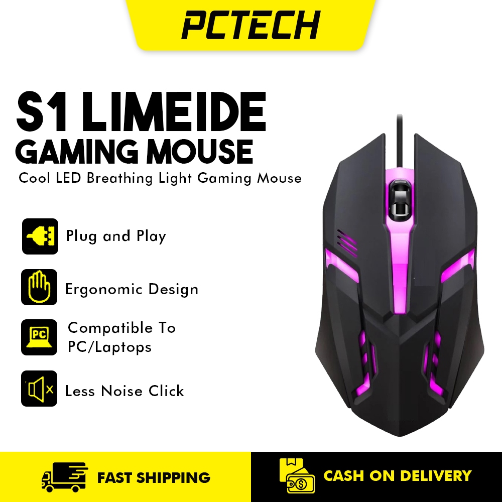 Popcorn S1 Limeide Gaming Mouse Led Light 3d Roller Colorful Gradient Luminous Wired USB Rgb ...