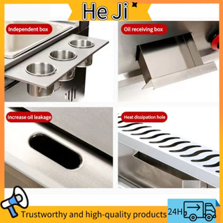 Stainless burger grill with fryer gas stove Burger Griddle 2 deep fryer ...