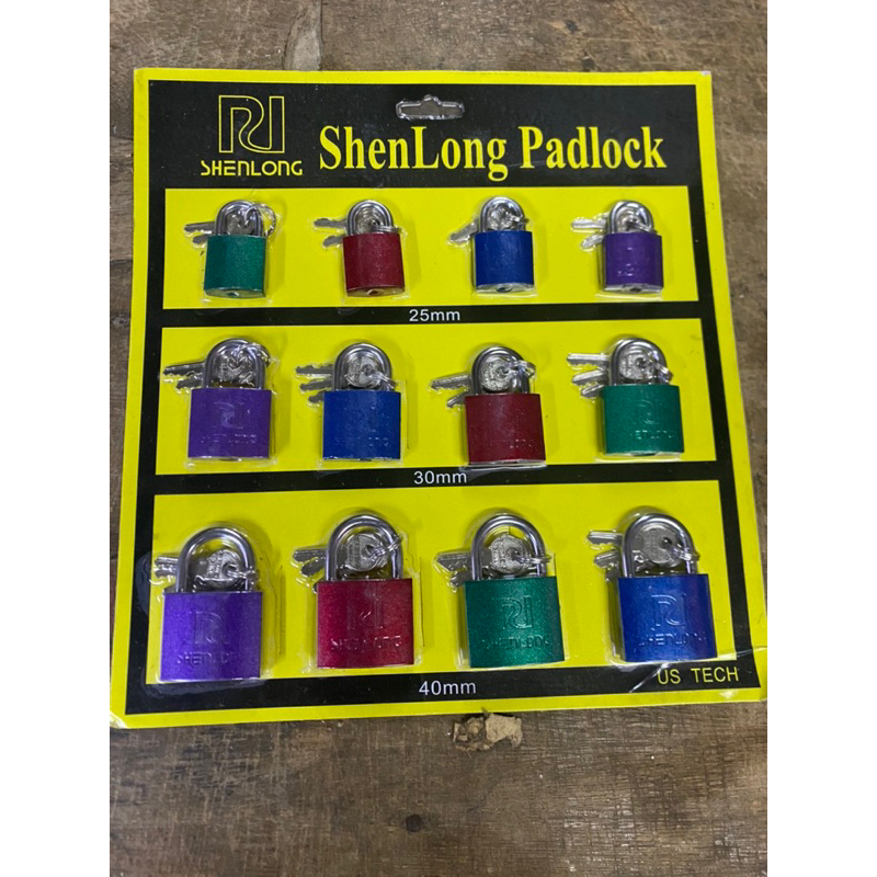 Shenlong colored padlock 25-30-40 mm (12pcs) | Shopee Philippines