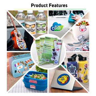 Quaff Vinyl Inkjet Sticker Waterproof A4 Size 22 Sheets Per Pack Semi ...
